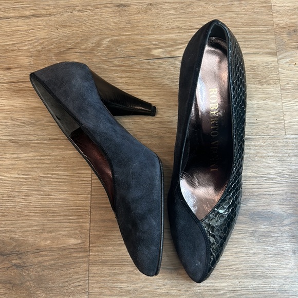 Roberto Cavalli | Shoes | Roberto Vianni Black Snakeskin And Suede ...